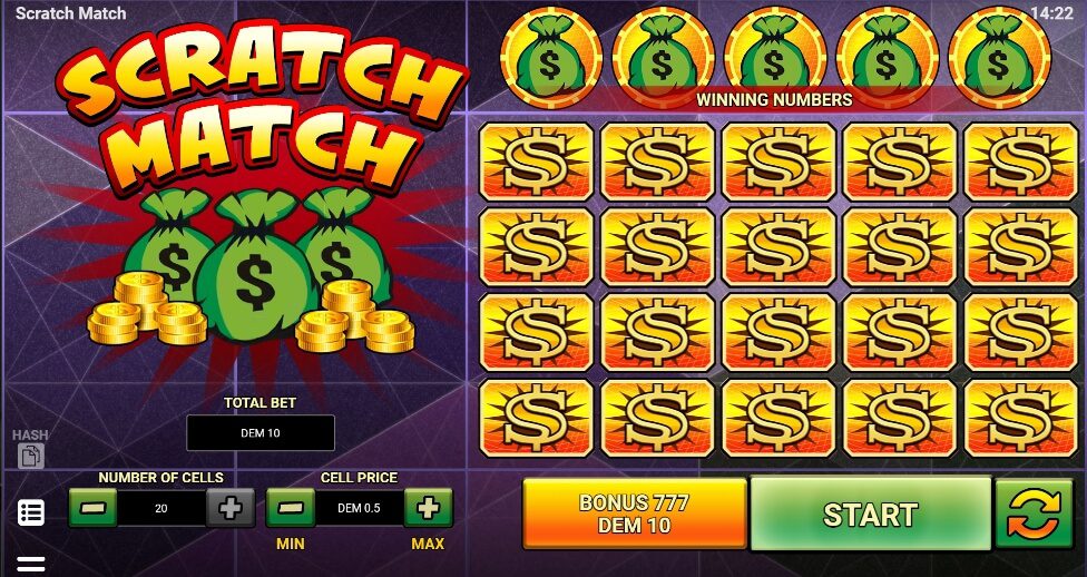 Scratch Match การแข่งขันขูด superslot ไม่มีขั้นต่ำ Evo