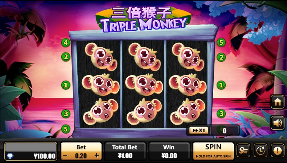 Triple Monkey ลิงสามตัว CG SLOT สมัครฟรี 1000 บาท