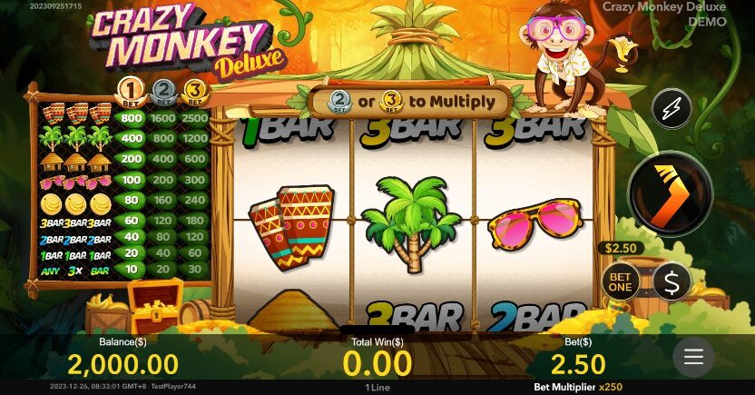 Crazy Monkey Deluxe เดิมพันเกมสล็อต ลิงที่บ้าคลั่ง Nextspin สล็อต