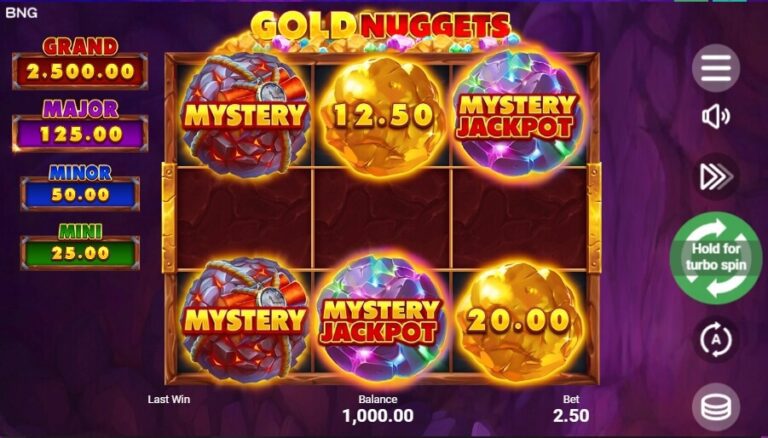 Gold Nuggets เดิมพันเกมสล็อต เล่นเกมทองคำ แจกโชค Boongo