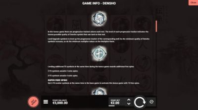 Densho เล่นเกมสล็อต วีดิโอเกม Hacksaw Gaming แตกง่าย